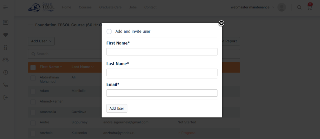 add-user-form - Global TESOL College