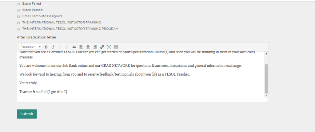 email-template - Global TESOL College